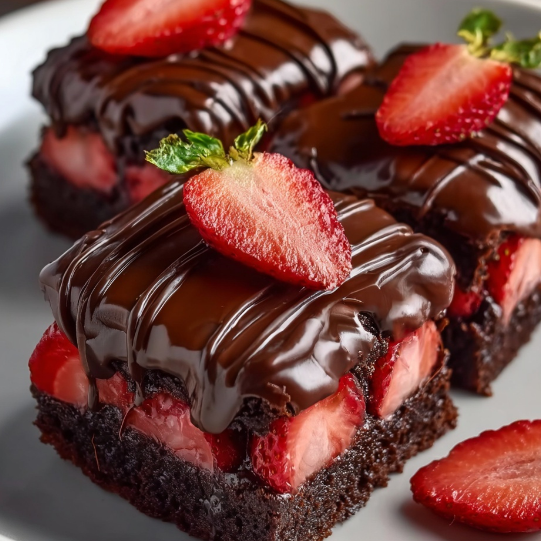 Chocolate Covered Strawberry Brownies